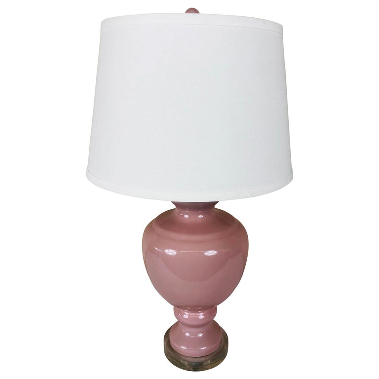Pink Glass Table Lamp For Sale at 1stDibs