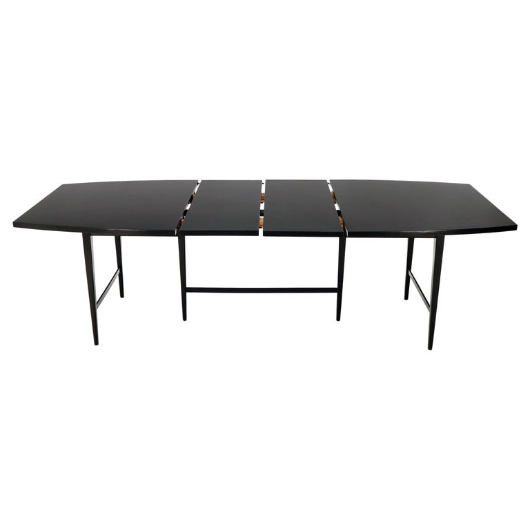 Black Lacquer Boat Shape Dining Table with Two Boards by Paul McCobb at ...