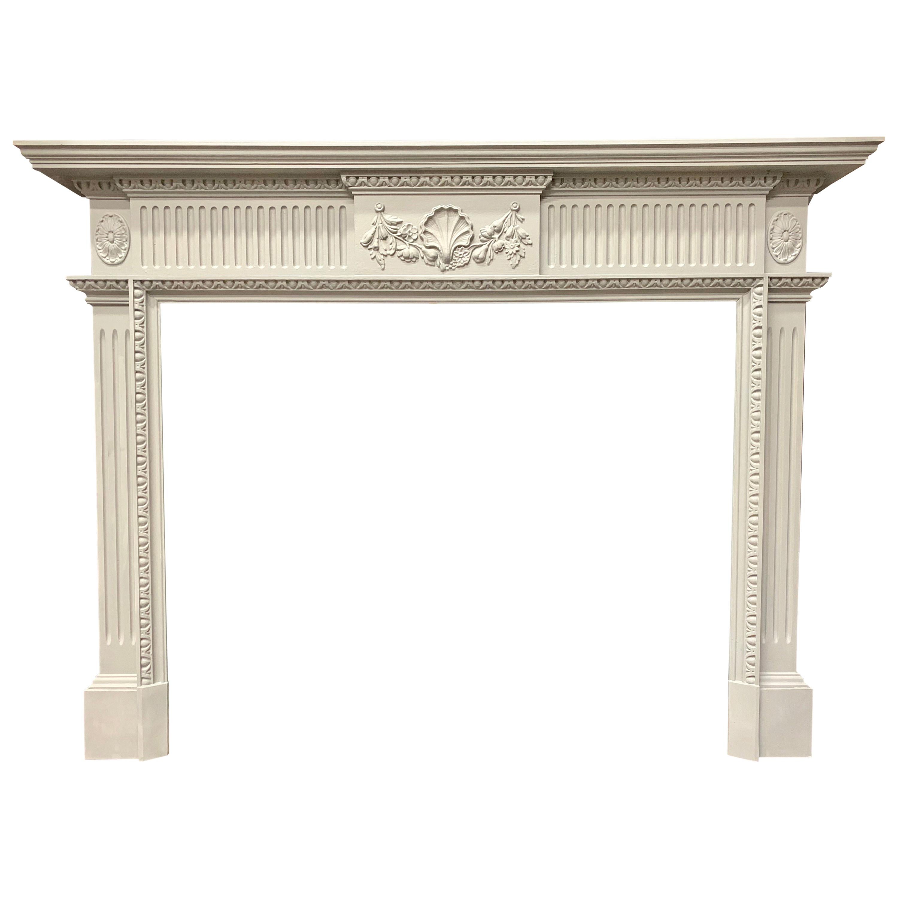 19th Century Period Georgian Style Wooden Fireplace Surround at 1stDibs