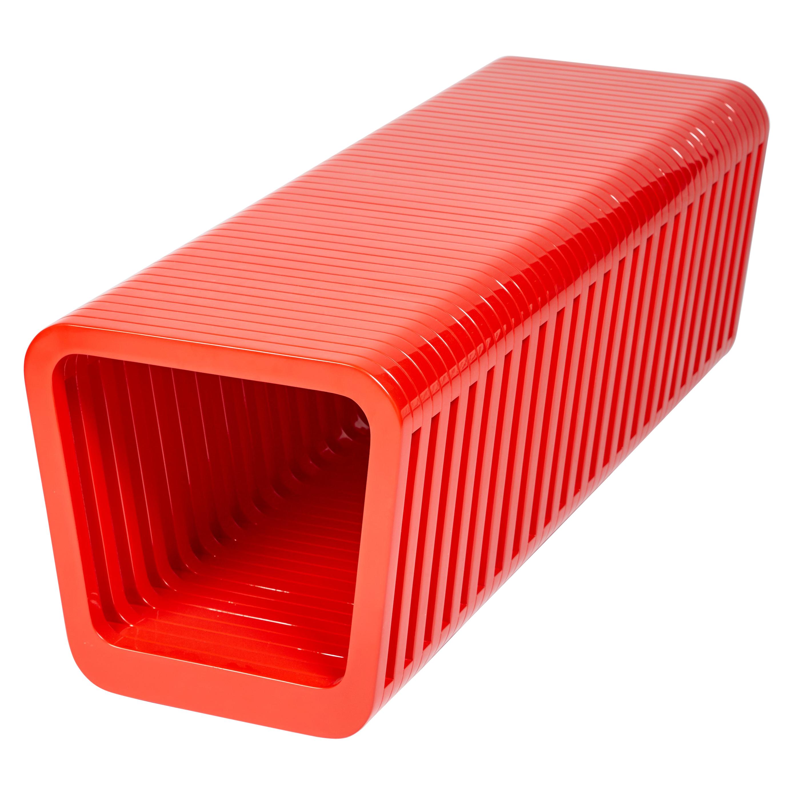 Indoor / Outdoor Black and Red Glossy Lacquered Bench by Christophe ...