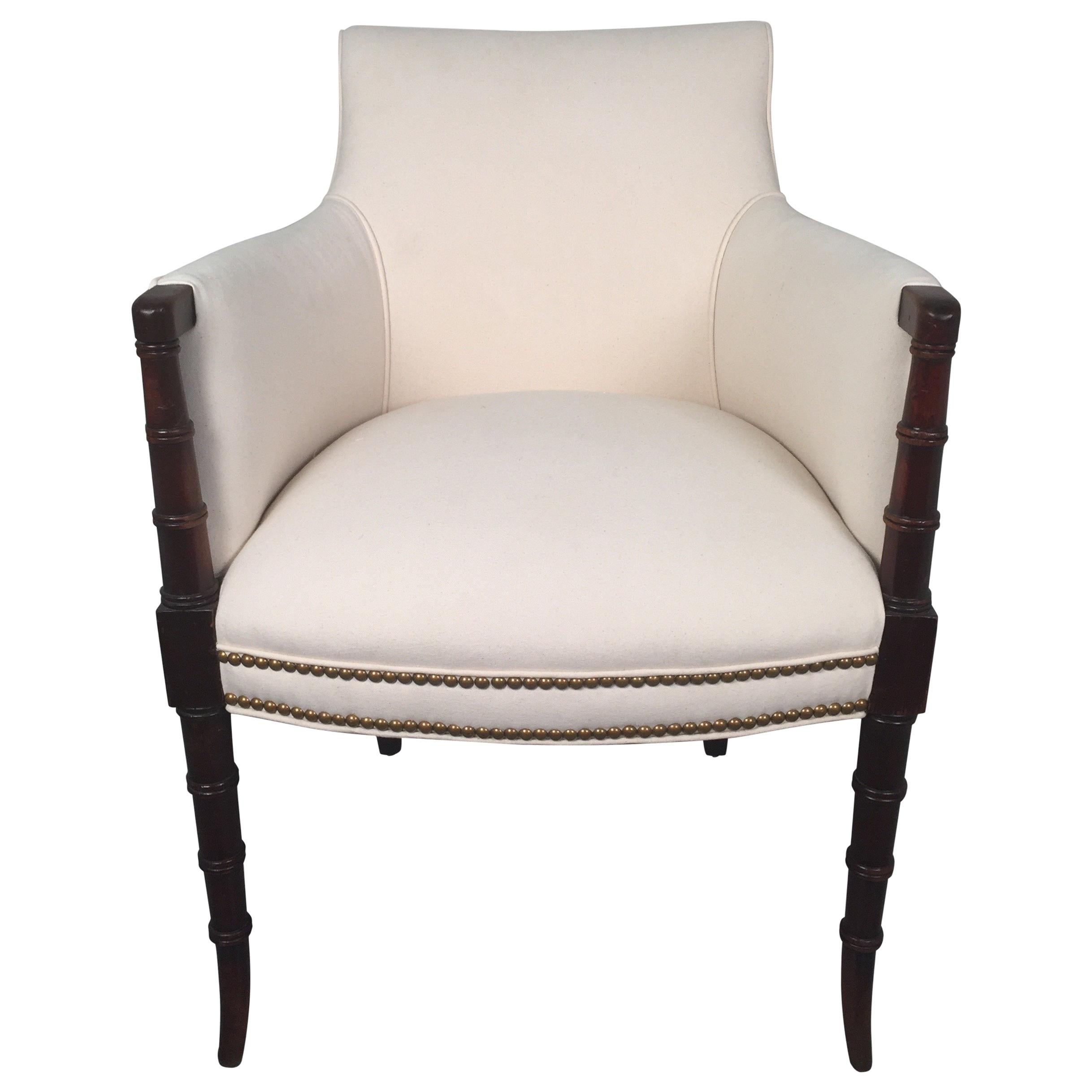 English Regency Neoclassical Brass-Inlaid Mahogany Armchair, circa 1815 ...