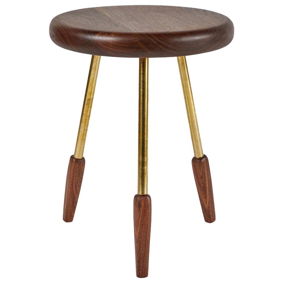 Vintage Round Brass Indian Stool with Tripod Legs at 1stDibs