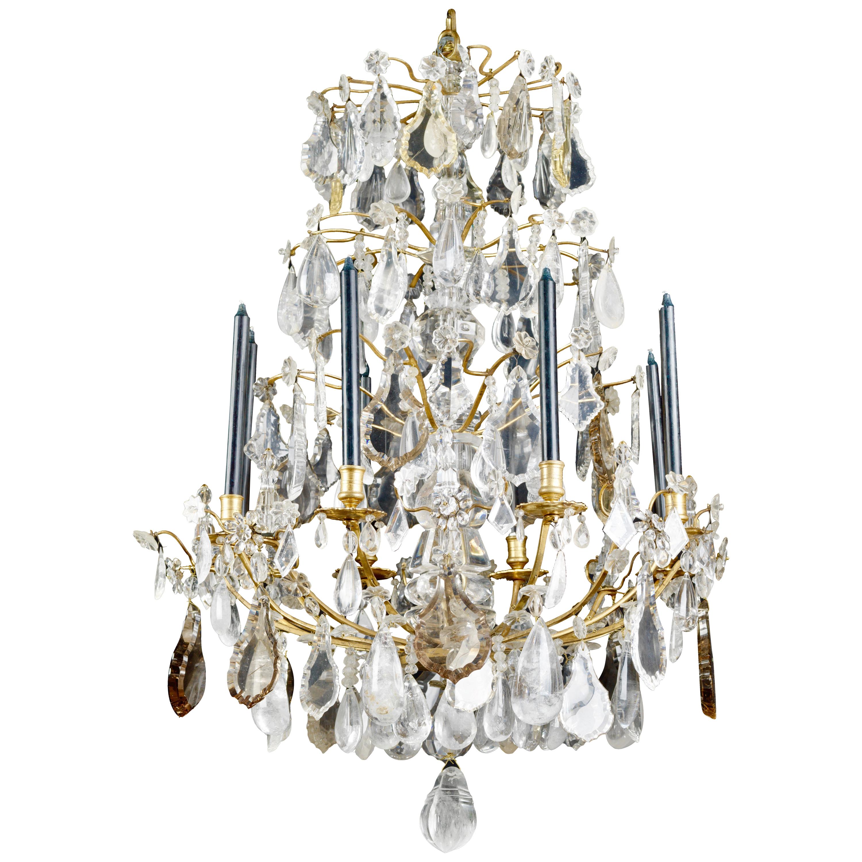 Rococo Rock Crystal Chandelier, 18th Century, France at 1stDibs