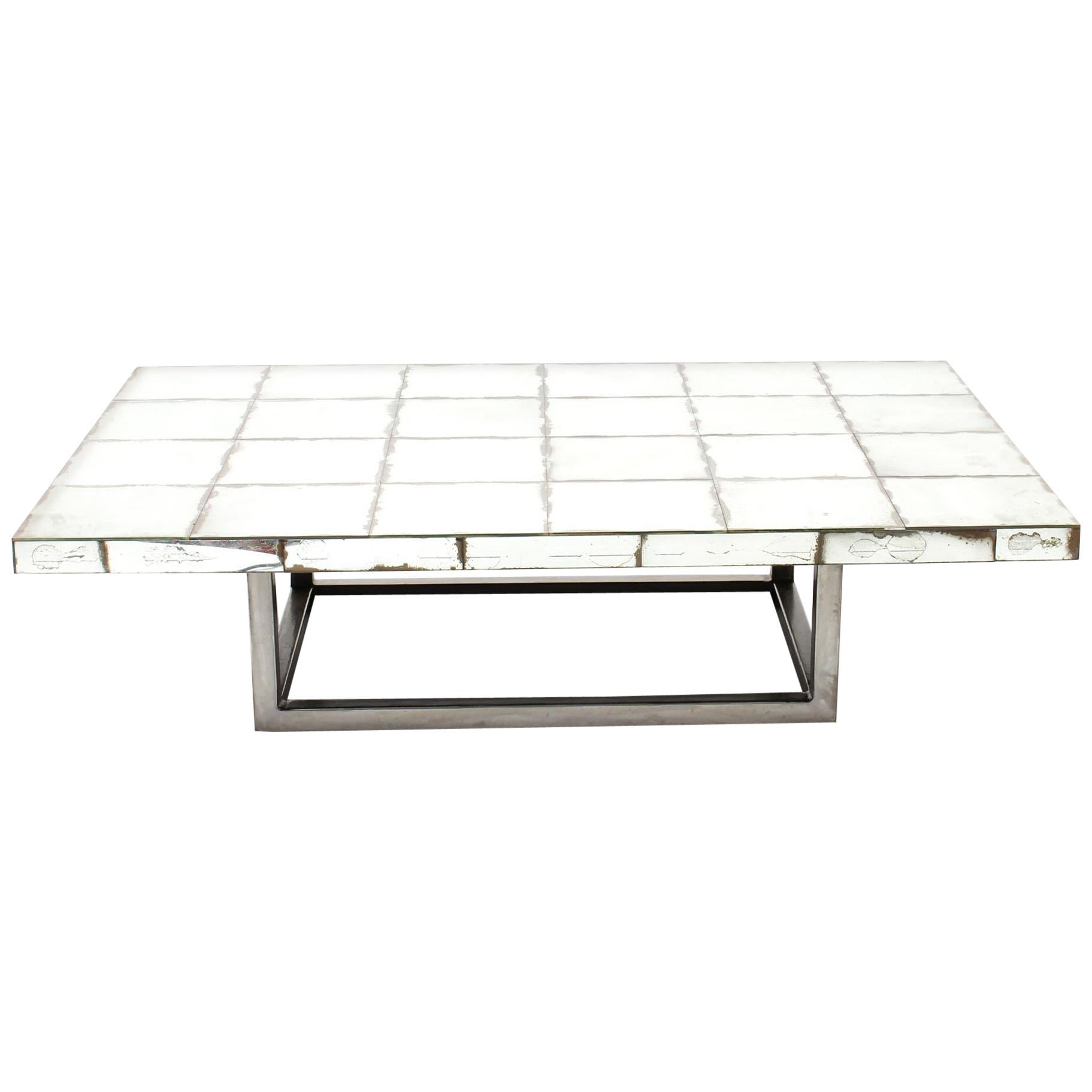 Vintage Mid-Century Modernist Mirrored Coffee Table Mid-20th Century at ...