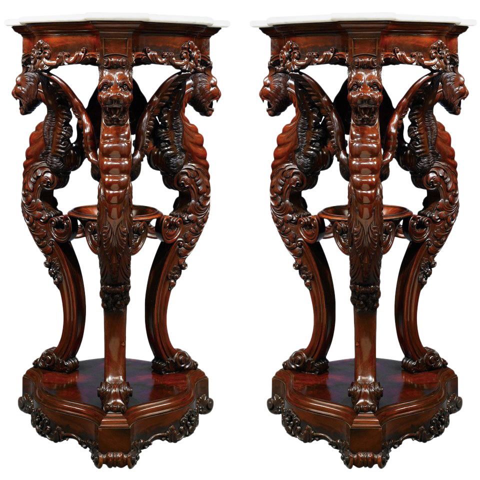 Irish Rosewood Pedestals at 1stDibs