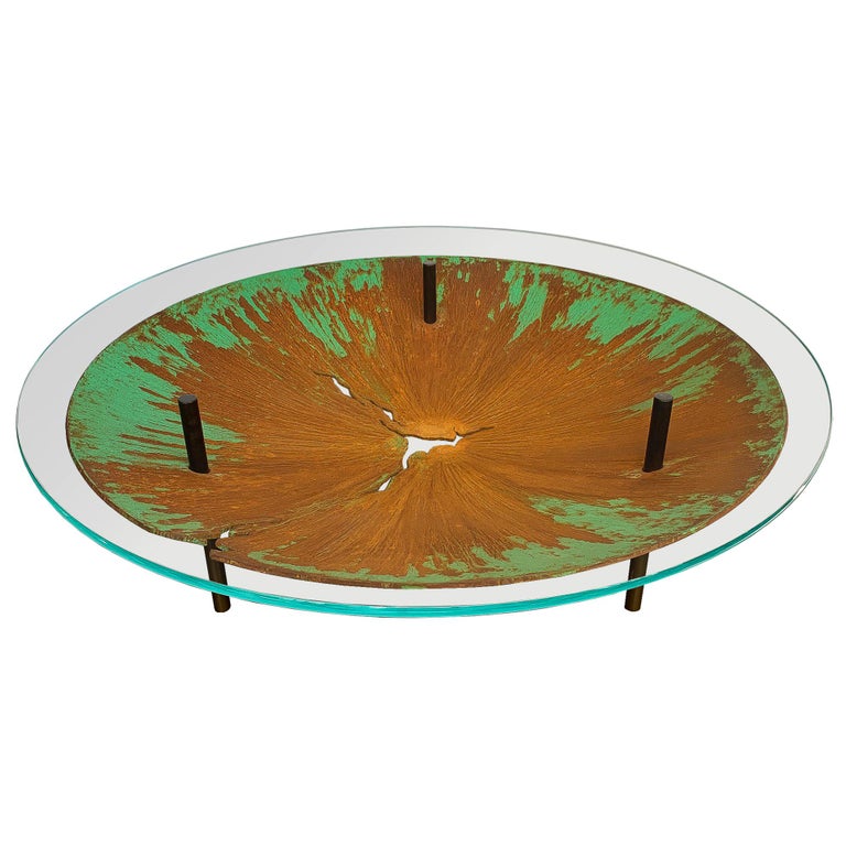 David Orth Patinated Steel "Meteorite" Coffee Table at 1stDibs | david ...