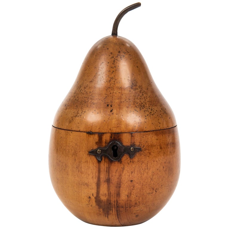 Antique Fruitwood Pear Tea Caddy at 1stDibs
