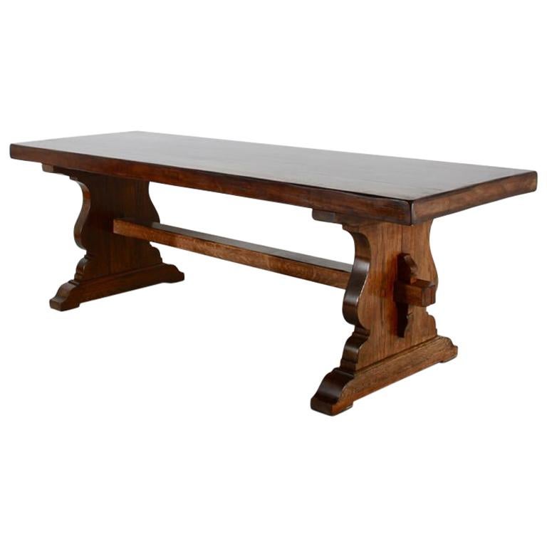 Long Solid-Plank Trestle Table from France at 1stDibs