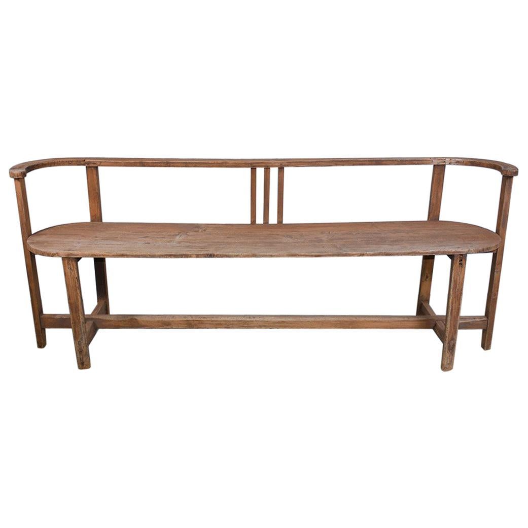 Early American Bench with Oval Arms at 1stDibs
