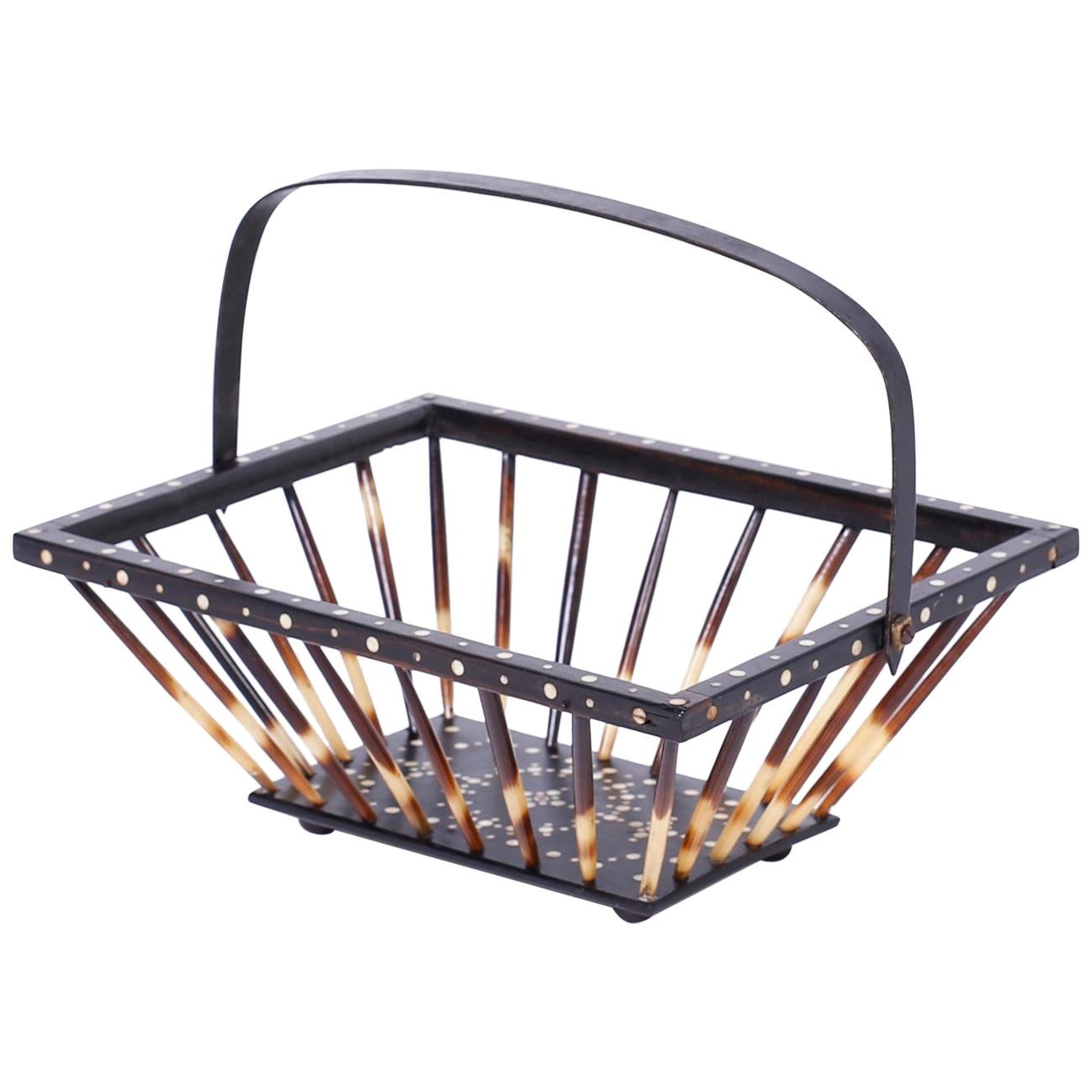 Anglo Indian Quill Basket at 1stDibs