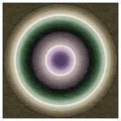 Color Wheel Tapestry or Carpet Green Base Purple Black Tibetan Wool ...