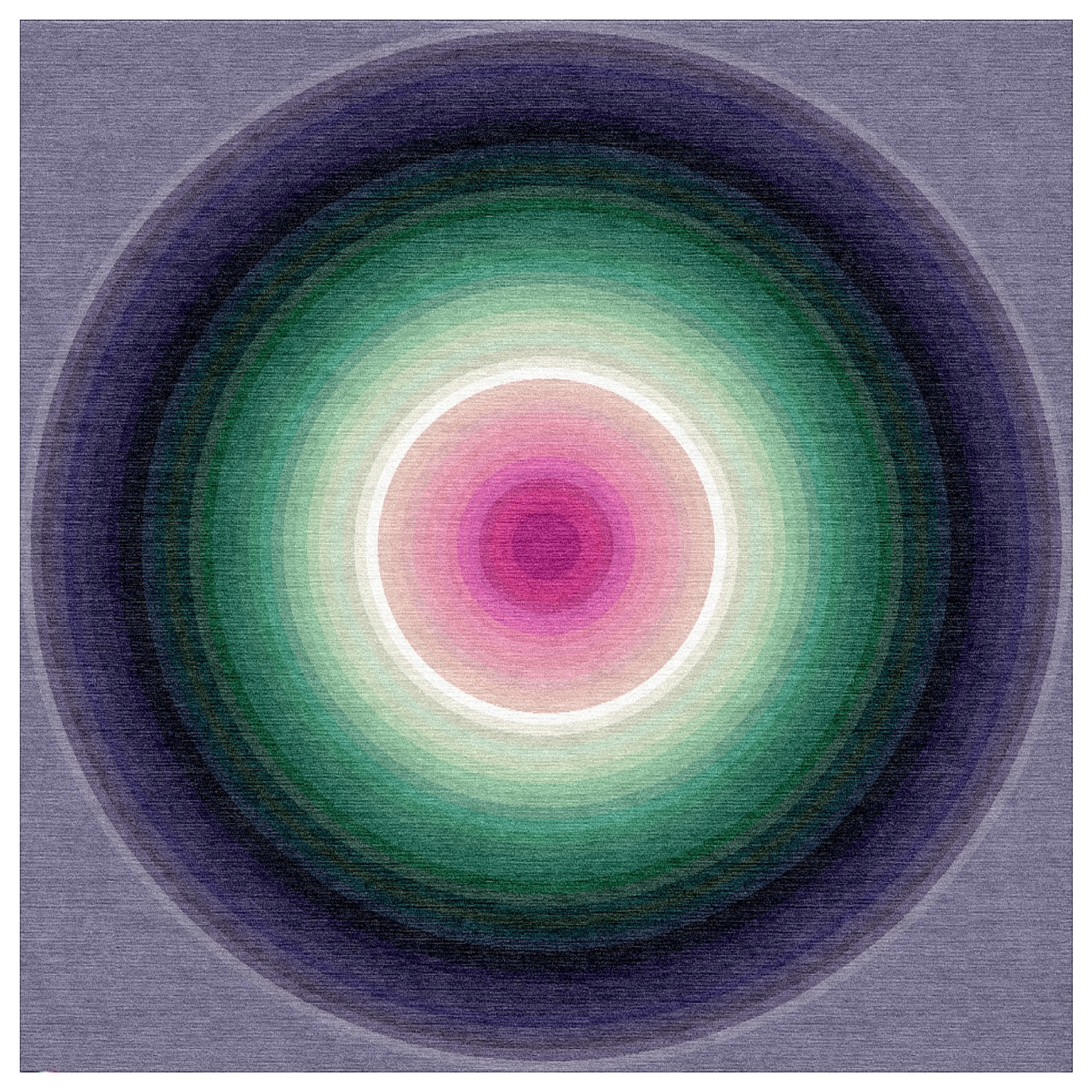 Color Wheel Tapestry or Carpet Purple Base Green Pink Tibetan Wool ...