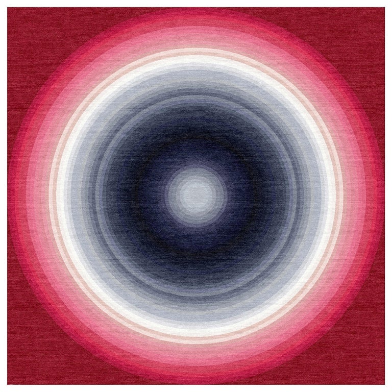 Color Wheel Tapestry or Carpet Red White Blue Grey Tibetan Wool ...