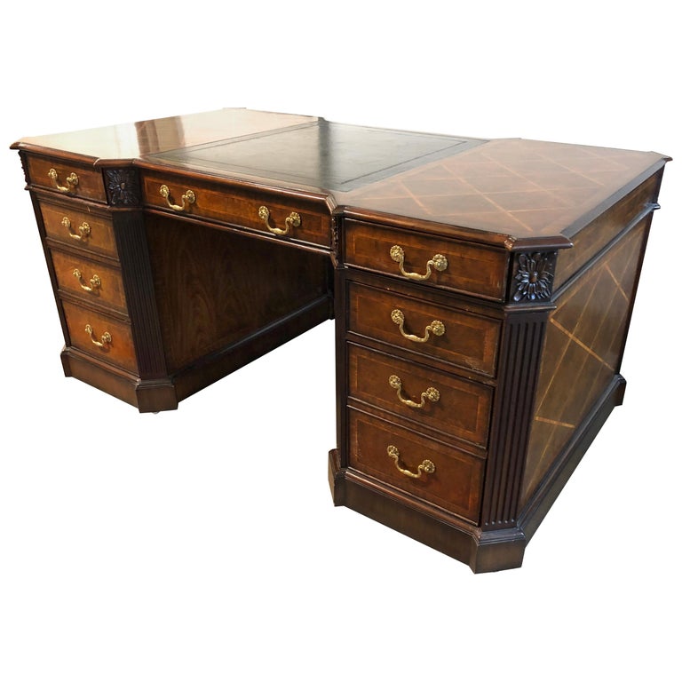 Maitland-Smith Partners Wood and Leather Desk For Sale at 1stDibs ...
