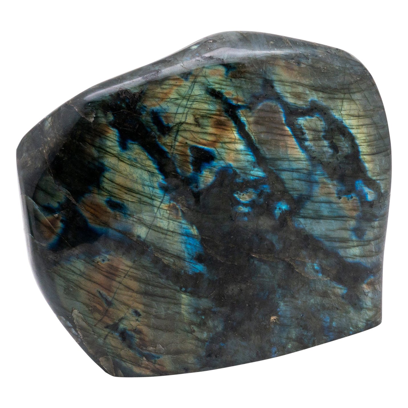 Large Freestanding Piece of Iridescent Olive Labradorite For Sale at ...