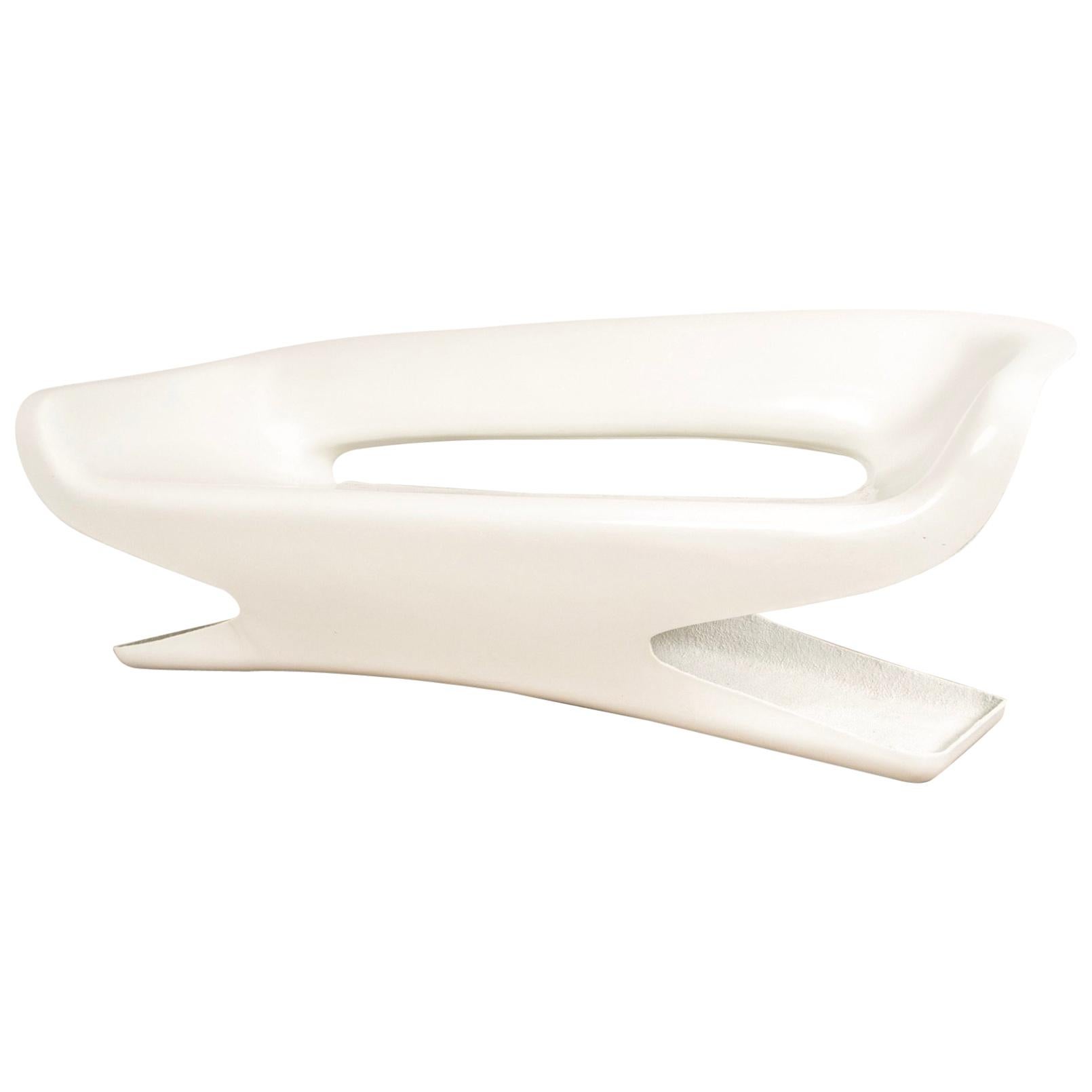 1970s Space Age Sculptural White Molded Fiberglass Sofa Couch at 1stDibs
