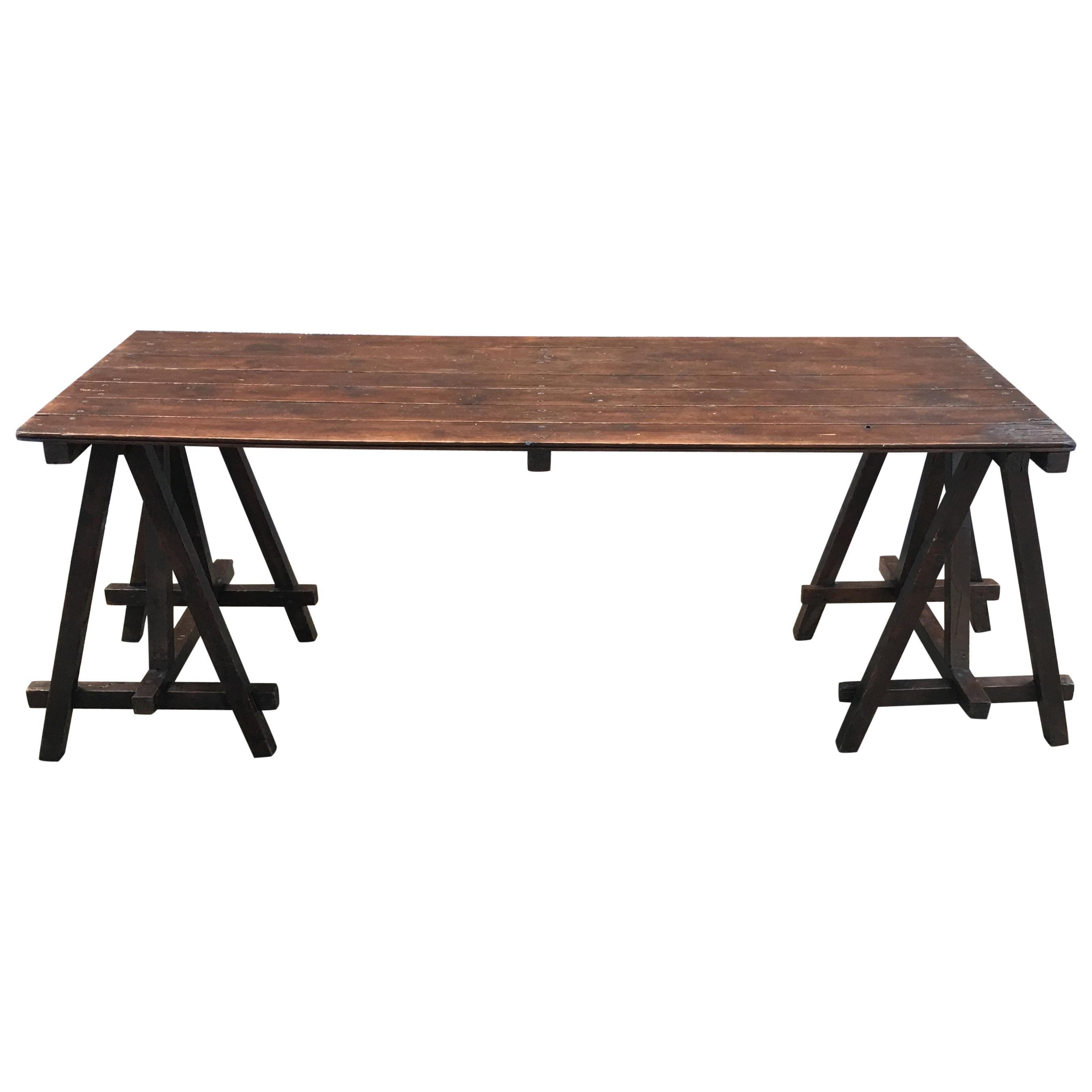 Height Adjustable Trestles, Wood, circa 1930 For Sale at 1stDibs