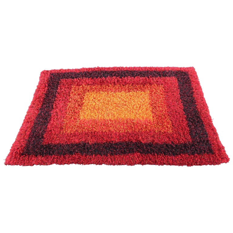 Midcentury Large Swedish Rya Rug, 1960s For Sale at 1stDibs