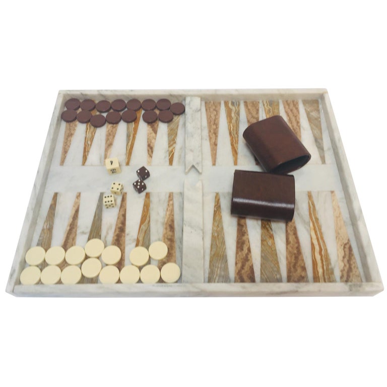 Italian Onyx and Marble Backgammon Set, 1960s at 1stDibs | onyx backgammon set