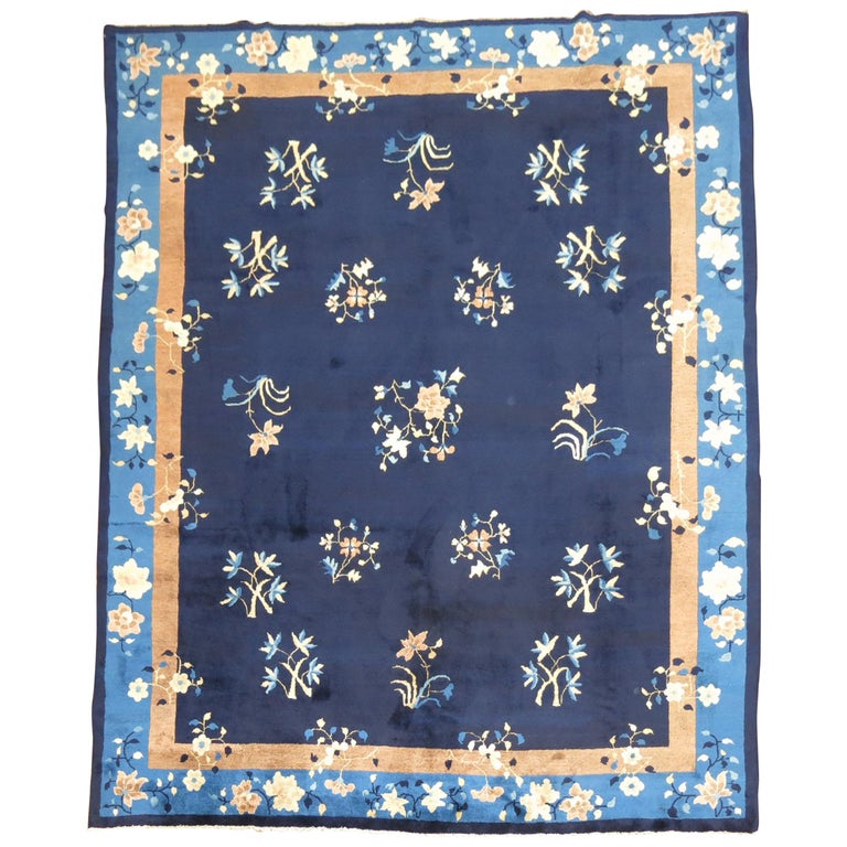 Midnight Blue Chinese Rug at 1stDibs