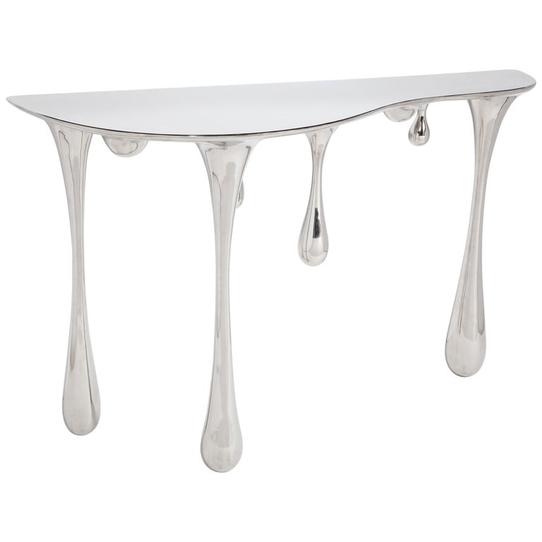 Dripping Console Table No.2 Hallway Entry Table Stainless Steel ...