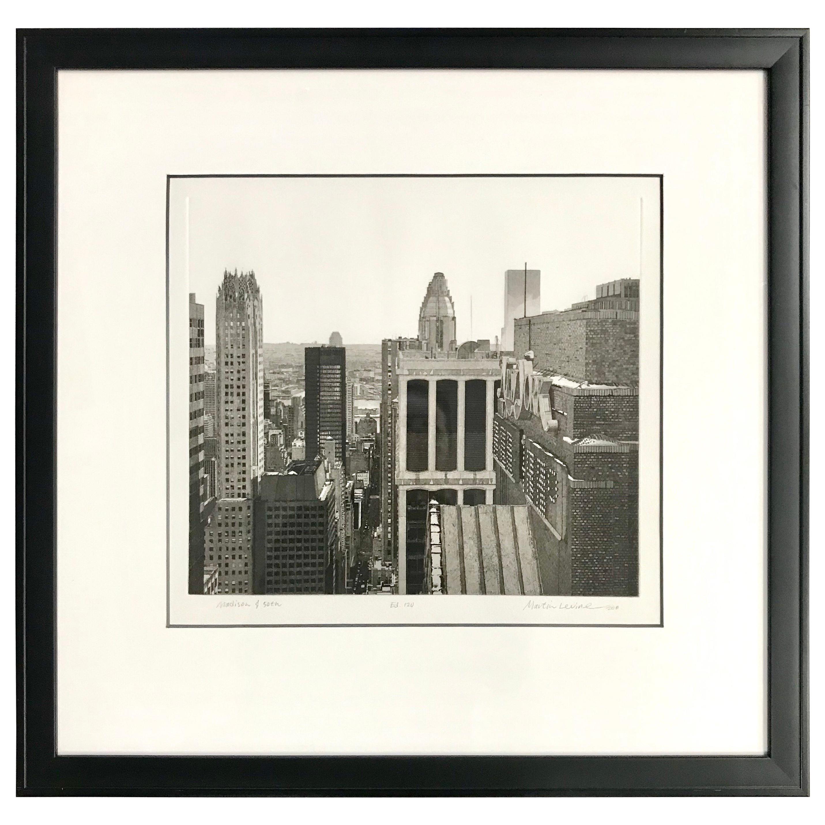 Martin Levine "Madison and Fifth" Aquatint Etching Signed at 1stDibs