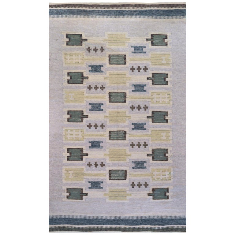 Vintage Handwoven Swedish Rug at 1stDibs