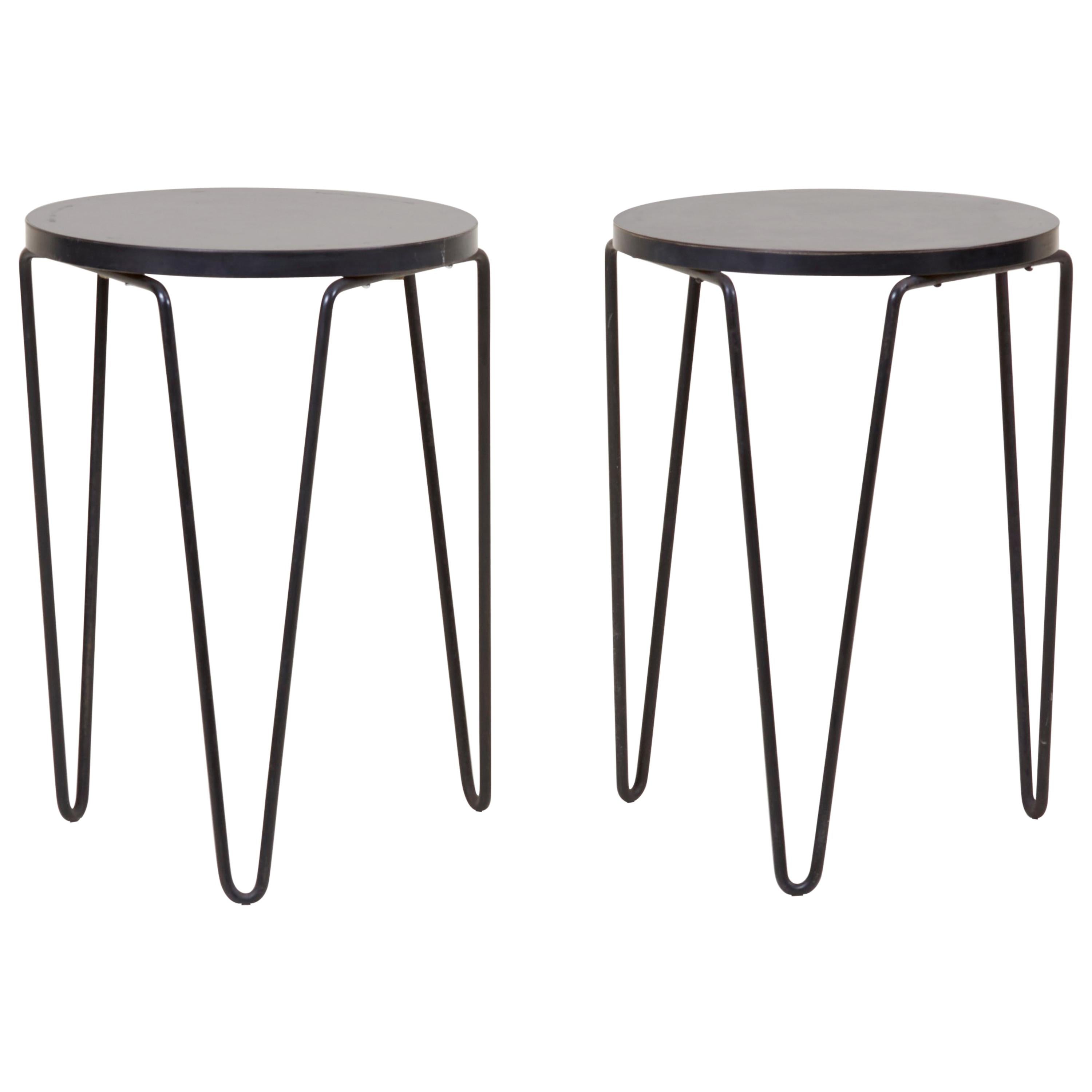 Pair of Early Original Vintage Hairpin Stacking Stools or Side Tables ...