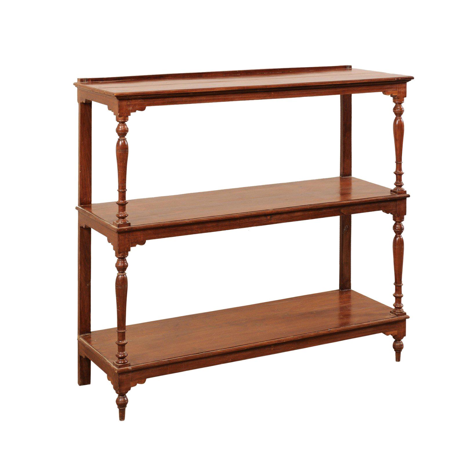 British Colonial Wood Open Display or Bookshelf at 1stDibs