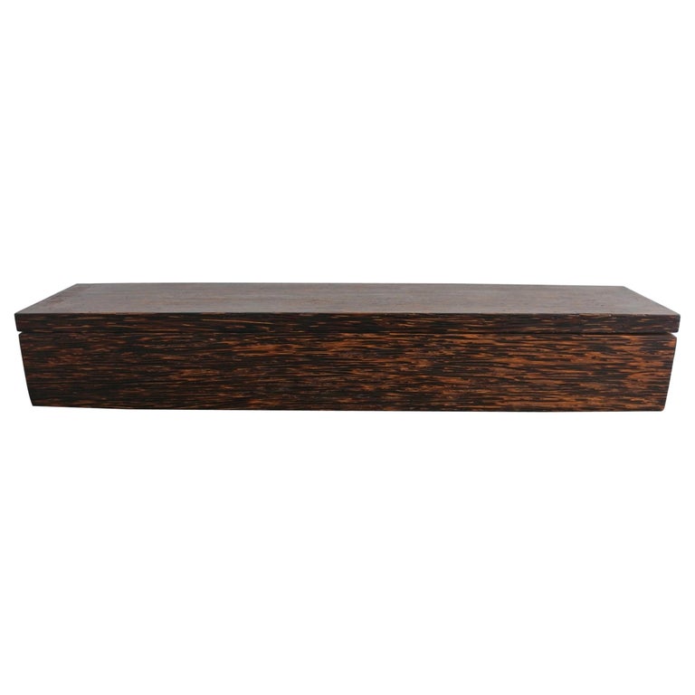 French Minimalist Palm Wood Box, 1940s at 1stDibs