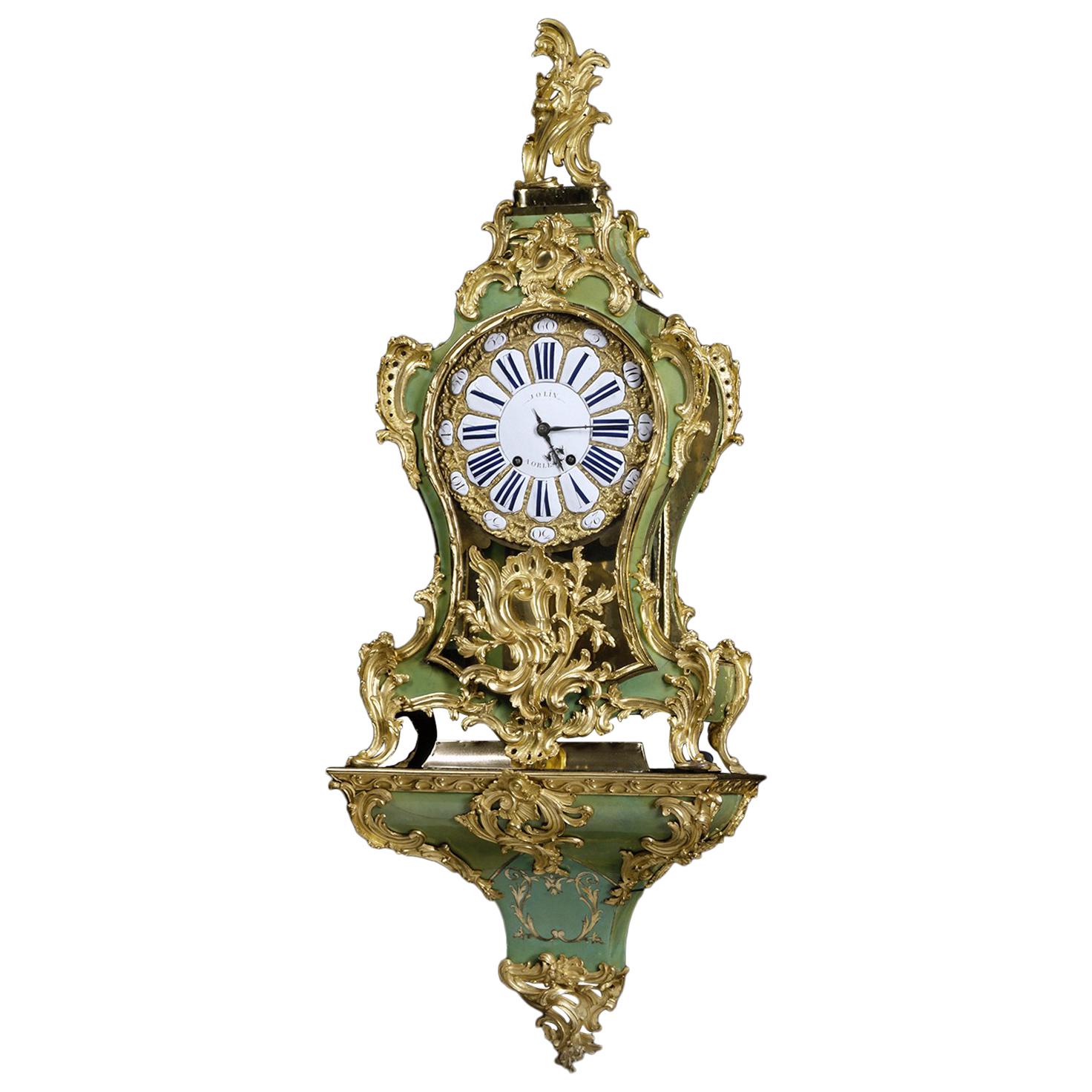 Large Gilt Bronze Mounted Boulle Style Marquetry Bracket Clock For Sale ...
