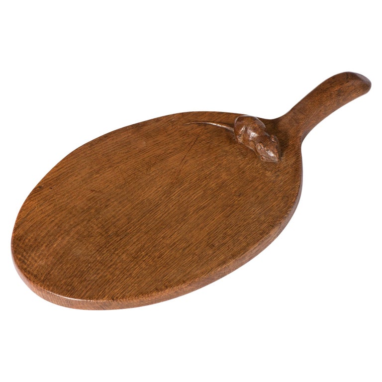 Oak Cheese Board by Robert Mouseman Thompson, England circa 1930 at 1stDibs