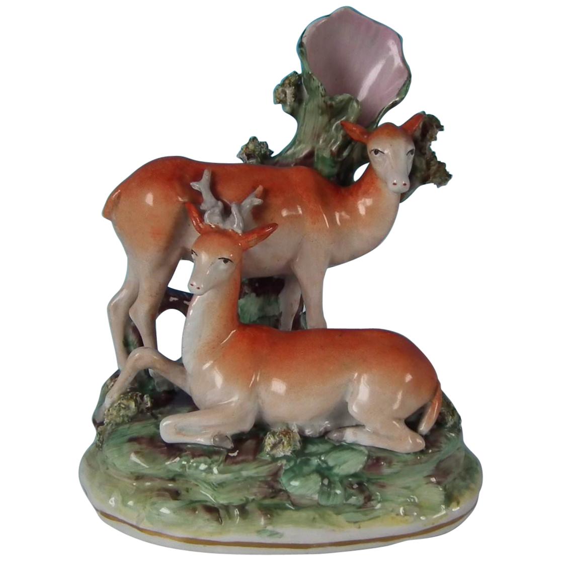 Staffordshire Stag and Doe Spill Vase at 1stDibs