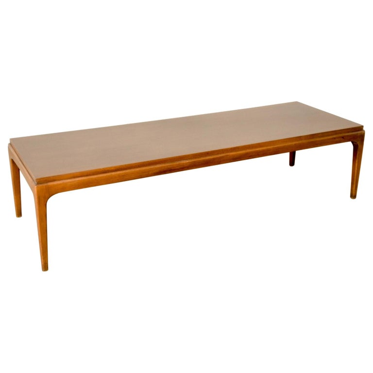Midcentury Lane Walnut Long Rectangular Wood Coffee Table, 1960s For ...