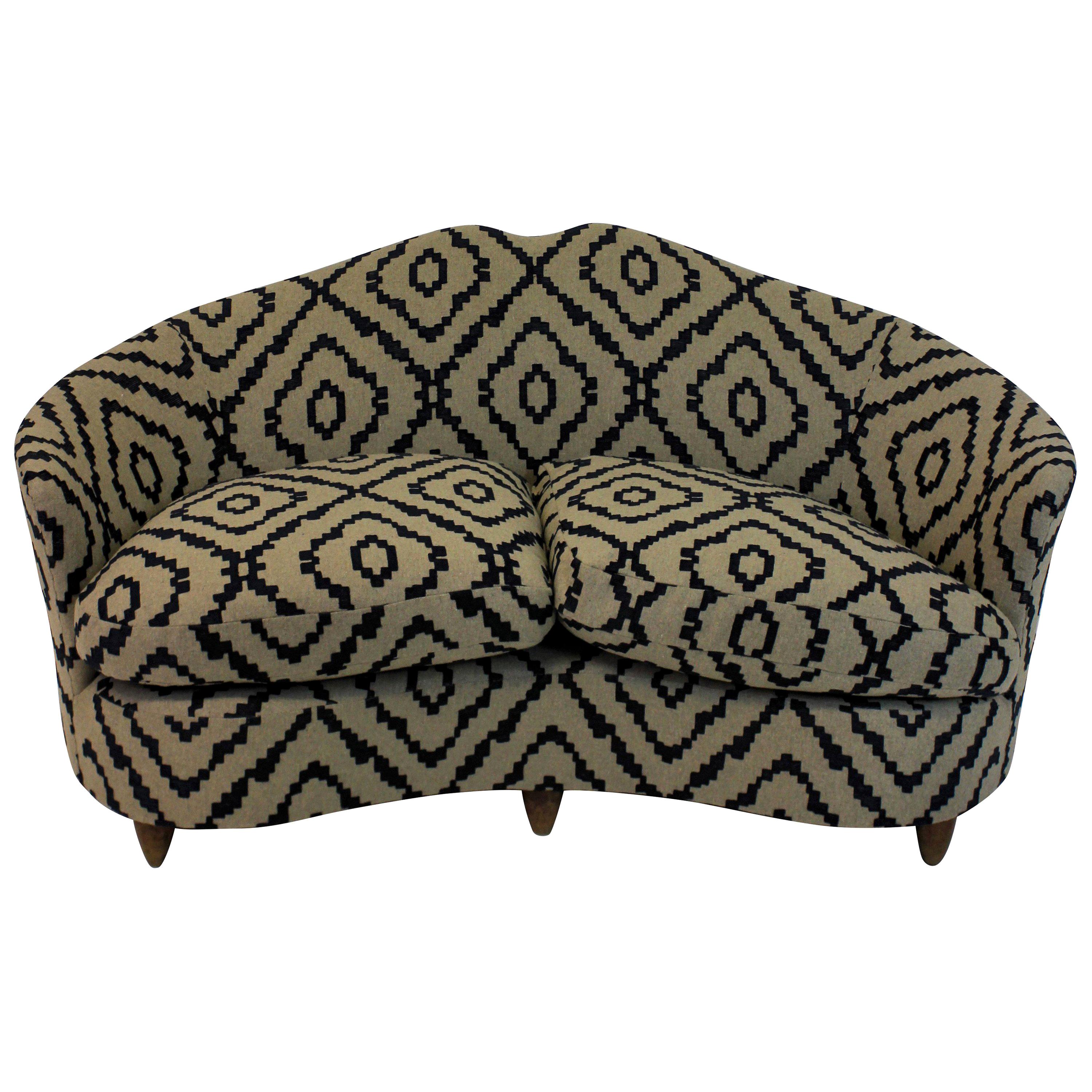 Charming Two-Seat Curved Sofa by ISA at 1stDibs