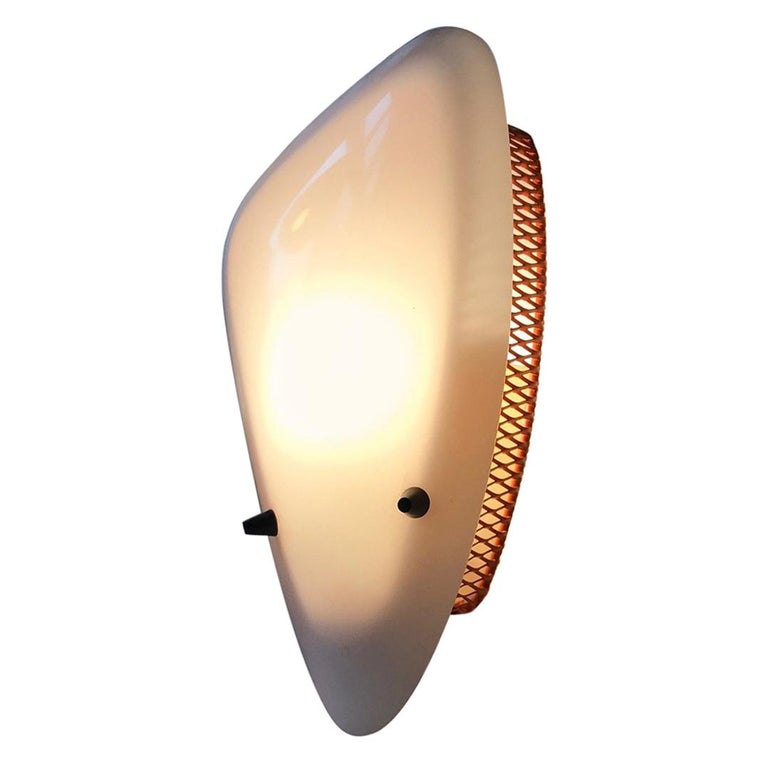 Midcentury Italian Wall Sconce with Wire Mesh, 1960s at 1stDibs
