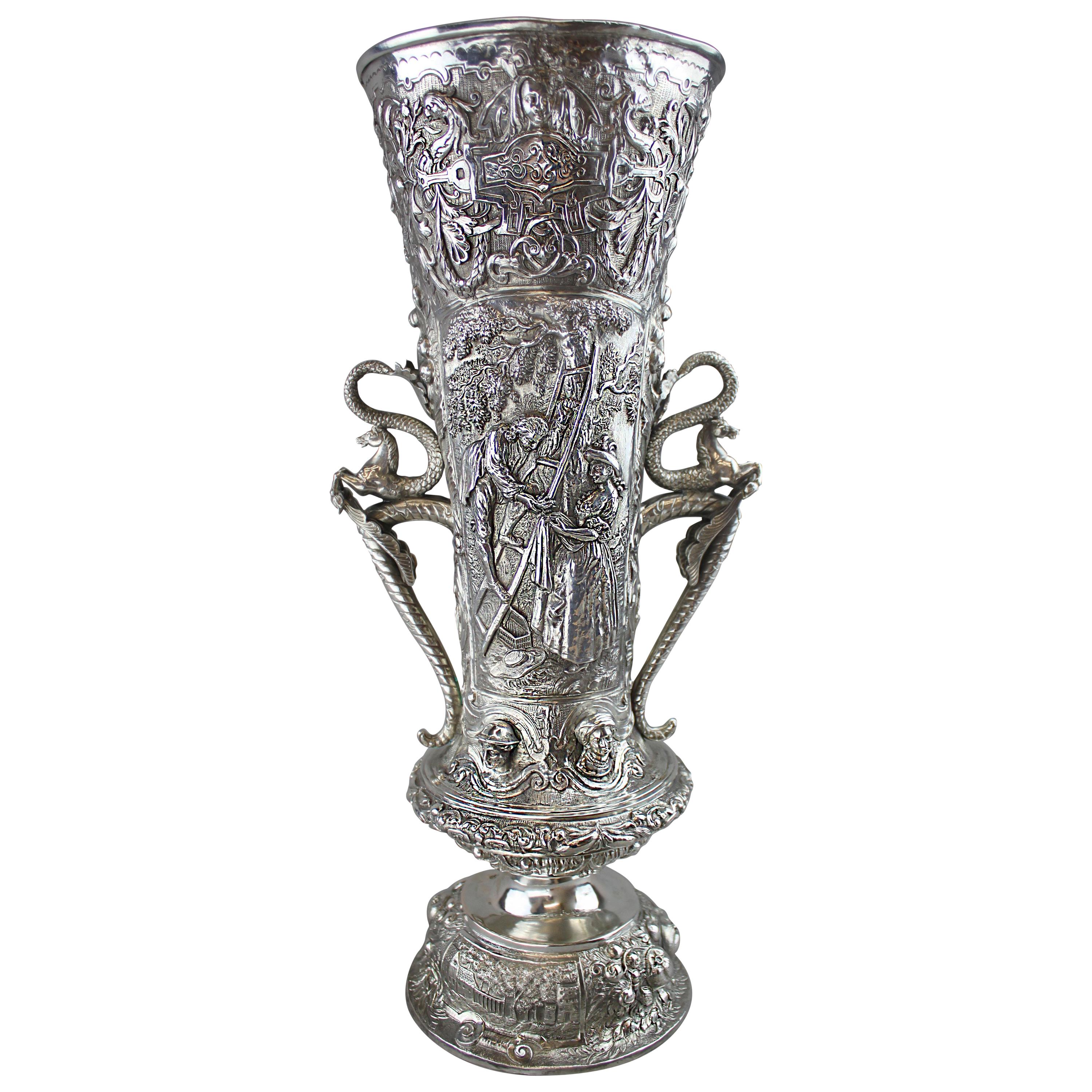 Antique Dutch Silver Vase, Netherlands, Late 19th Century at 1stDibs