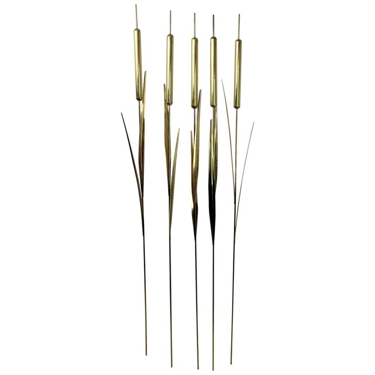 5 Brass Cattails Attributed to Jere at 1stDibs