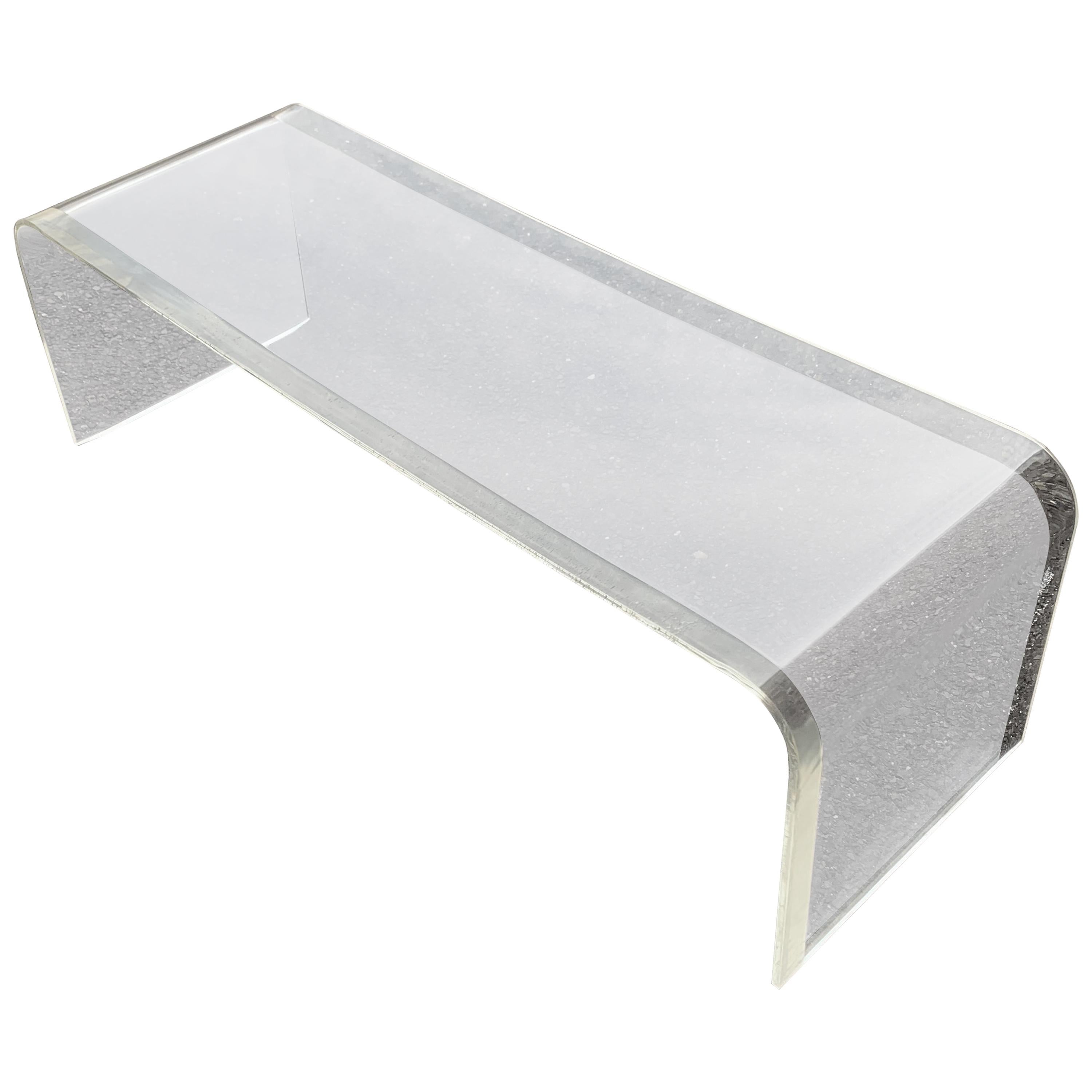 Mid-Century Modern Hollis Style Lucite Waterfall Cocktail Table at 1stDibs