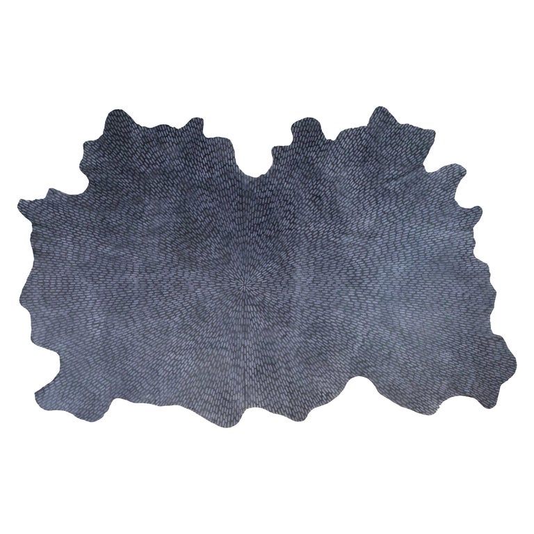 Ash Black Batik, Sunburst Dash, Large Hand Dyed Cowhide Rug by AVO For ...