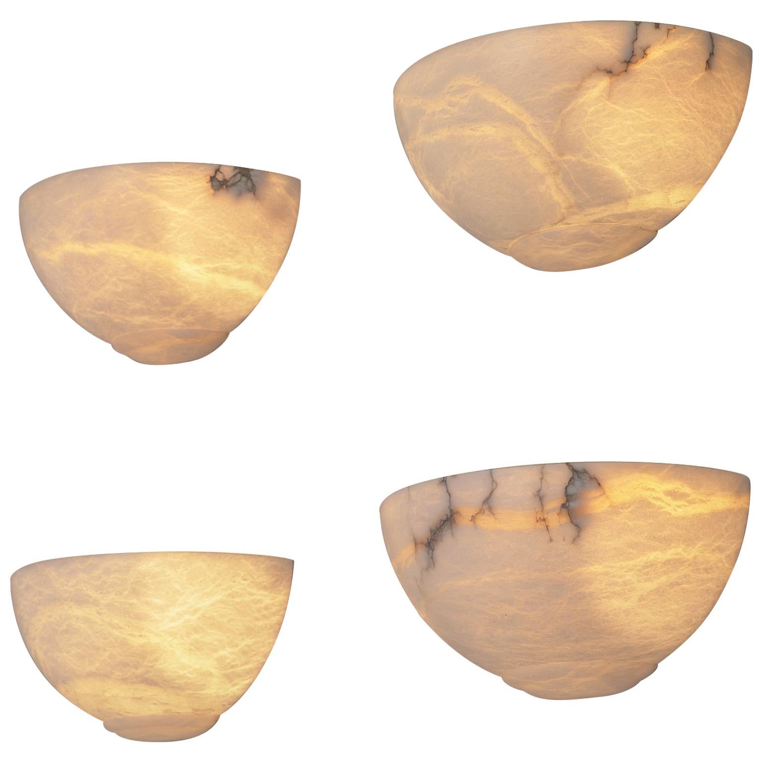 Spanish Set of Four Alabaster Sconces by Sarreal Art at 1stDibs