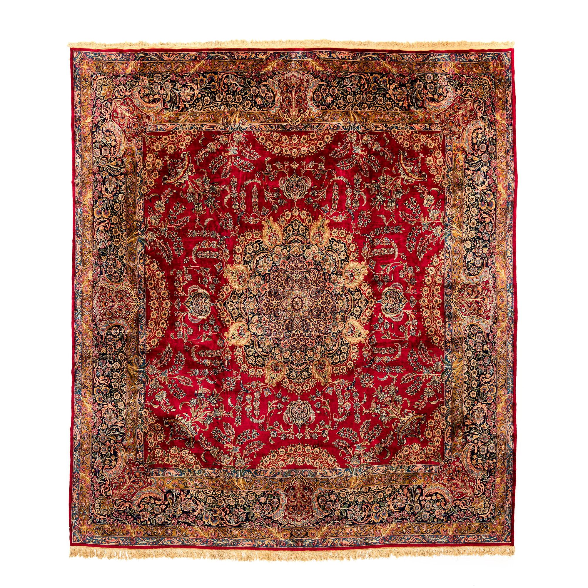 Antique Persian Kerman Rug with Red Field and Floral Patterns For Sale ...
