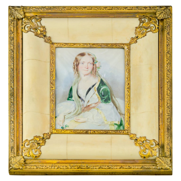 Historistic Bone Picture Frame, circa 1890s For Sale at 1stDibs