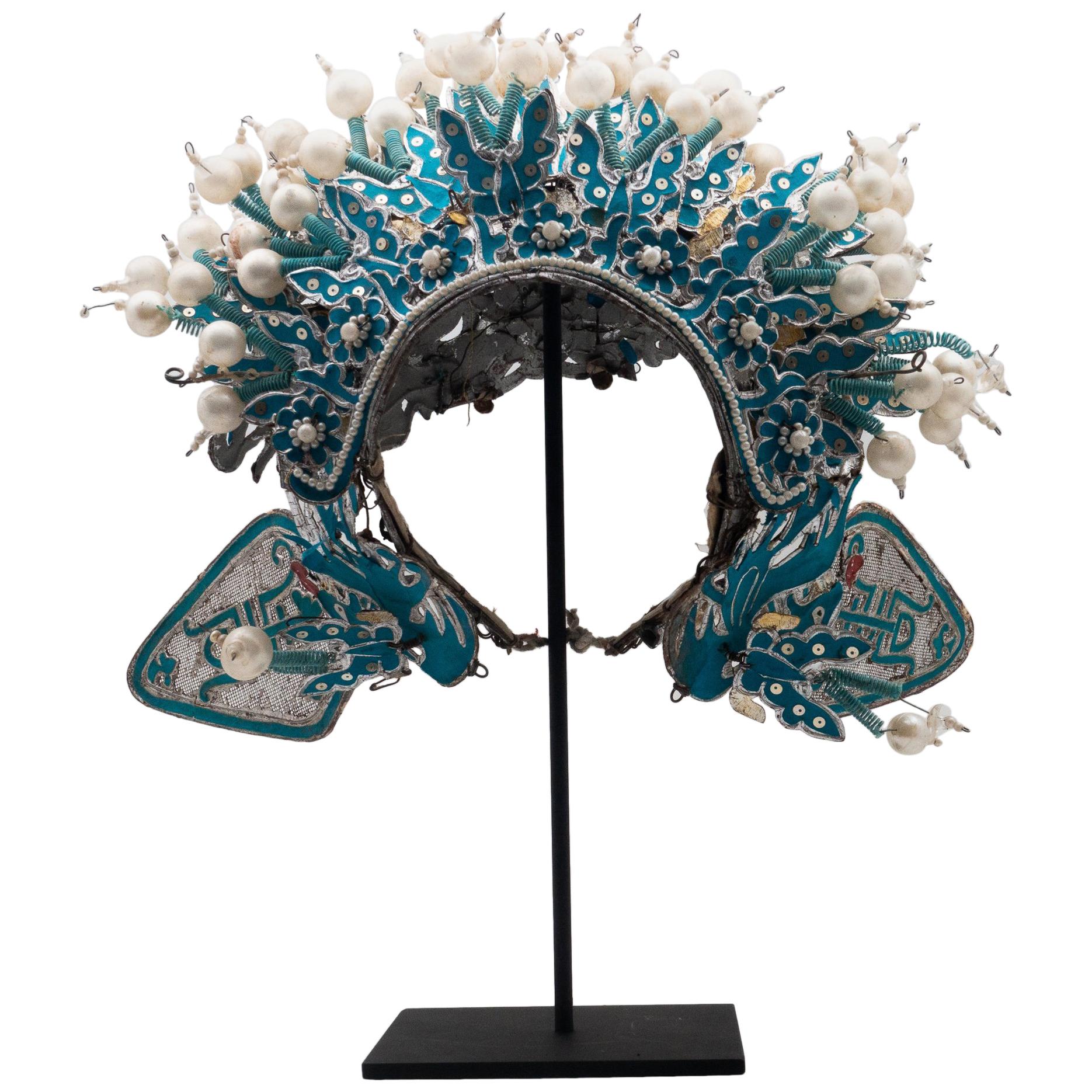 Vintage Chinese Opera Theatre Headdress, Early 20th Century at 1stDibs