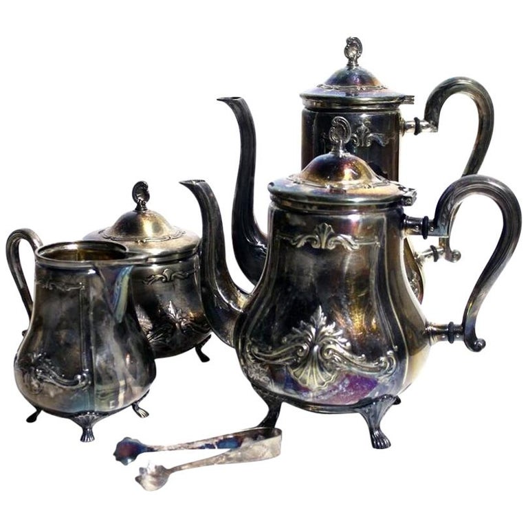 WMF Silver Plated Chippendale Tea Coffee Set, circa 1920, Made in ...