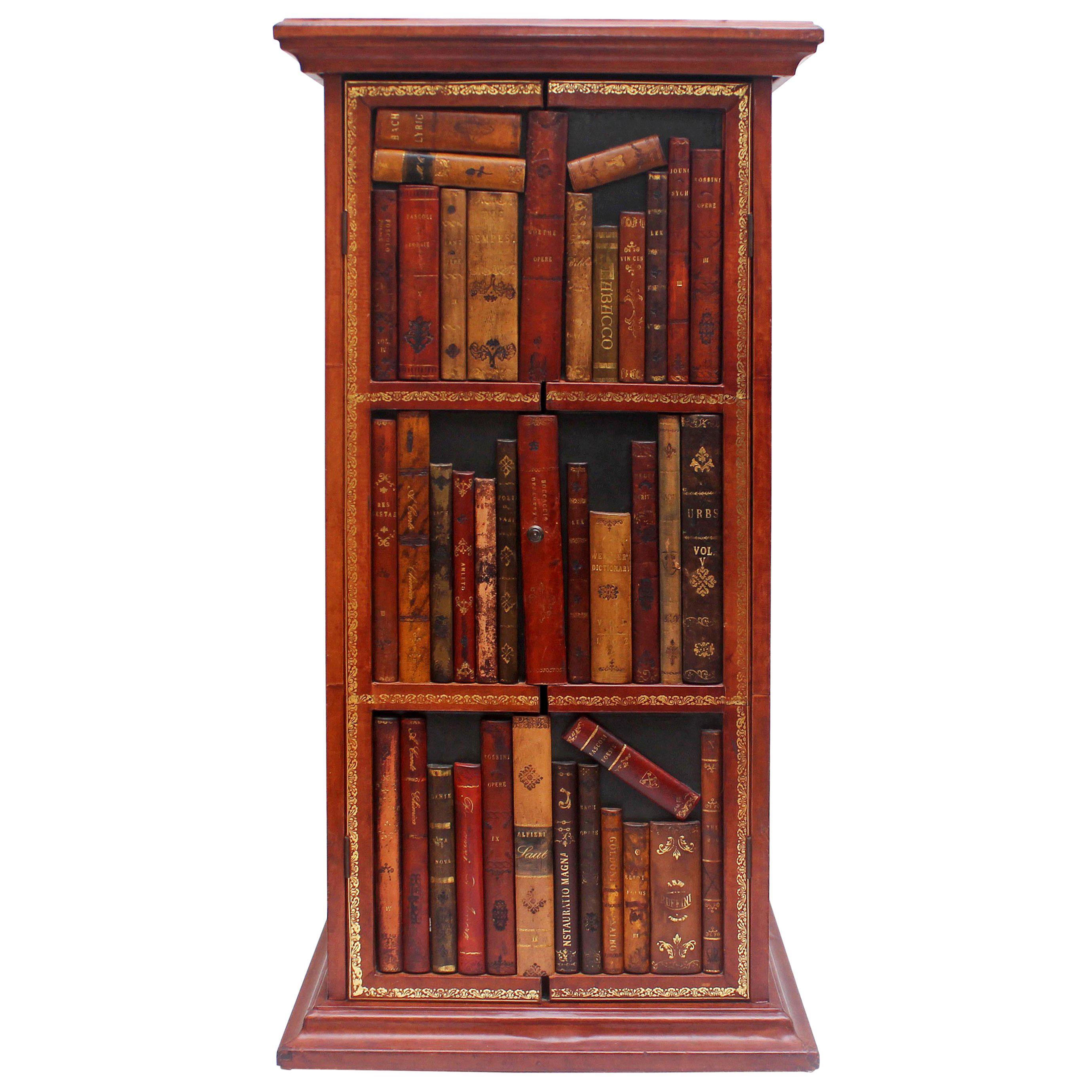 Italian Faux Bookcase Front Liquor Cabinet For Sale at 1stDibs ...