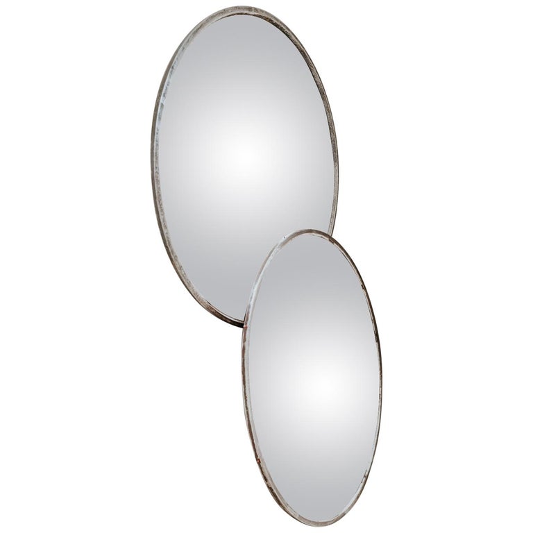 Pair of Extra Large Convex Railway Mirrors at 1stDibs