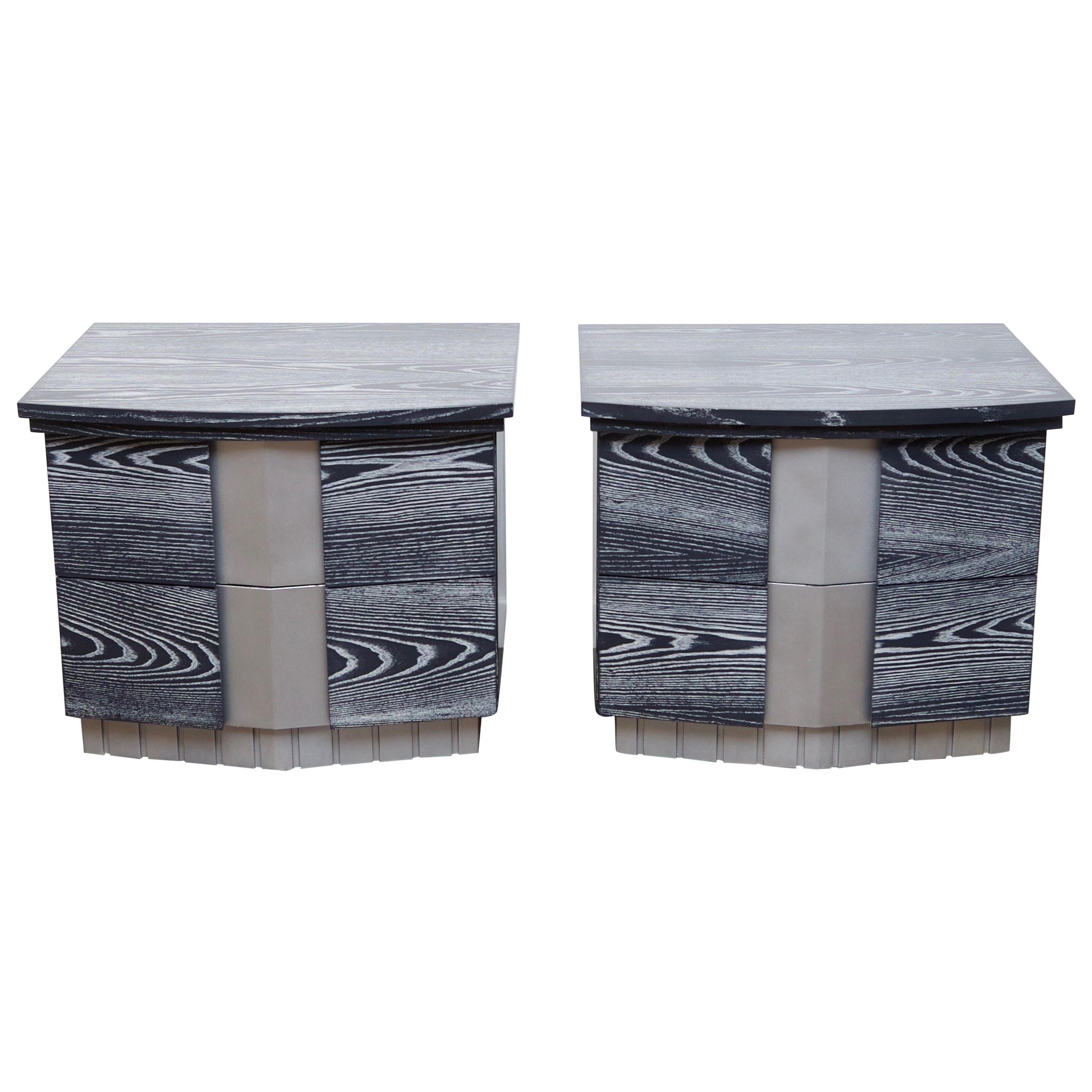 Pair of Cerused End Tables For Sale at 1stDibs