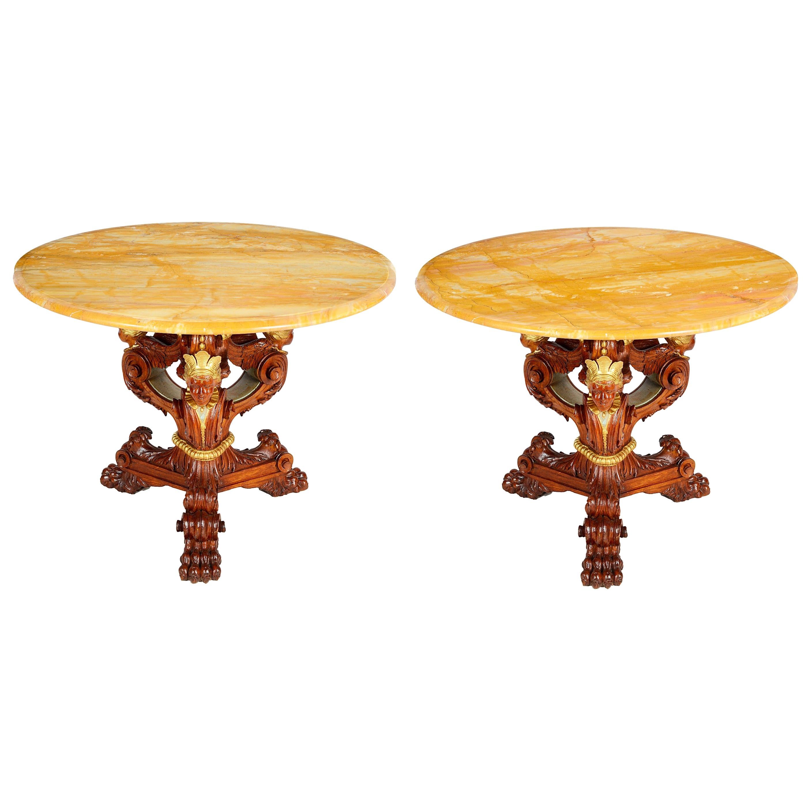 Set of Designer 4 Side Table in Empire Style For Sale at 1stDibs