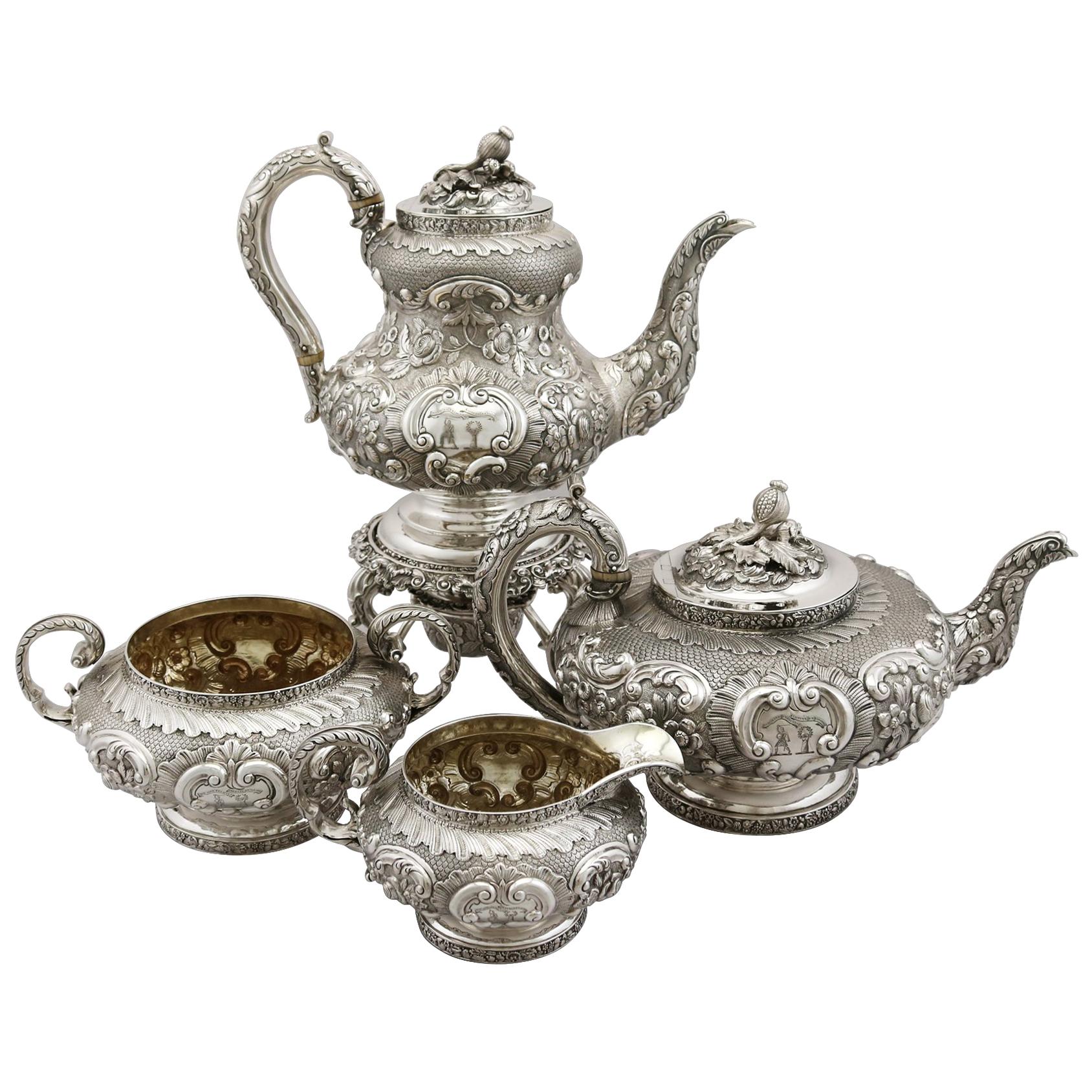 19th Century Hand Made Oversized Sterling Silver Tea and Coffee Service ...